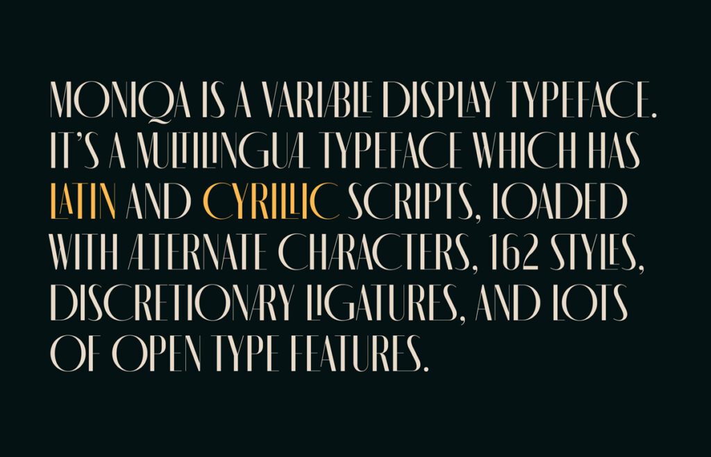 MONIQA Typeface Free Download (162 font)