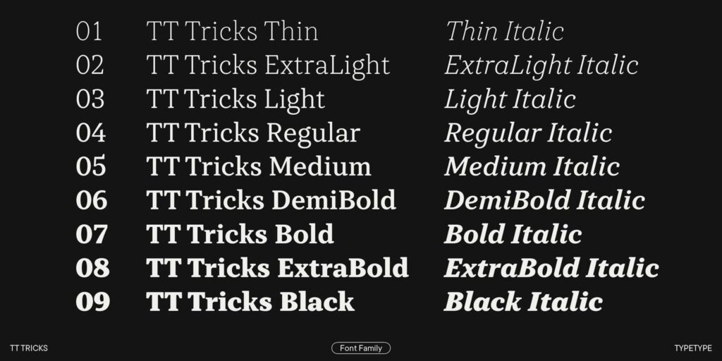 TT Tricks Font Family Free Download
